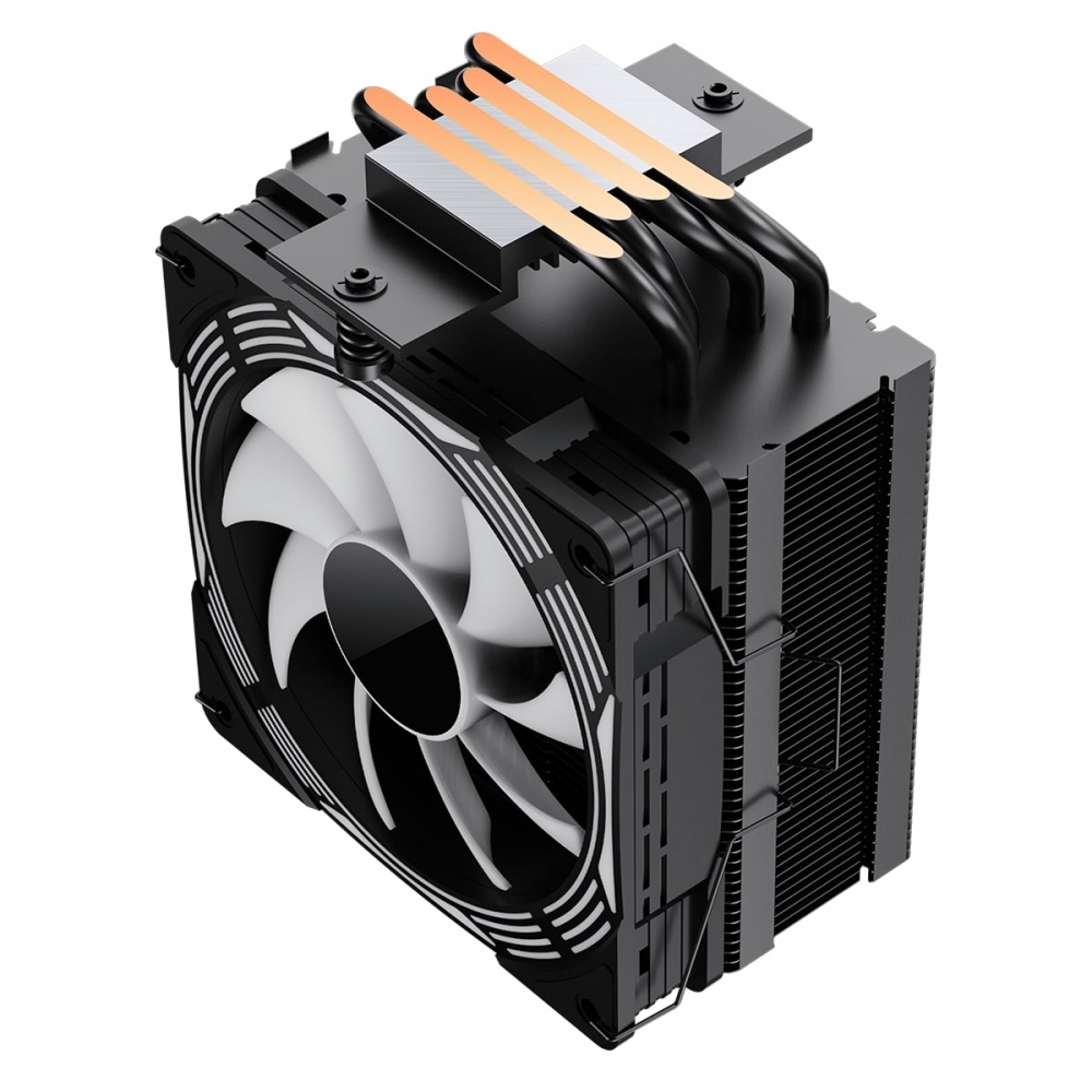 GameMax Ice Force Black CPU Cooler With 120mm FN12A-C8I PWM ARGB Infinity Fan 4 x 6mm Heat Pipes ...